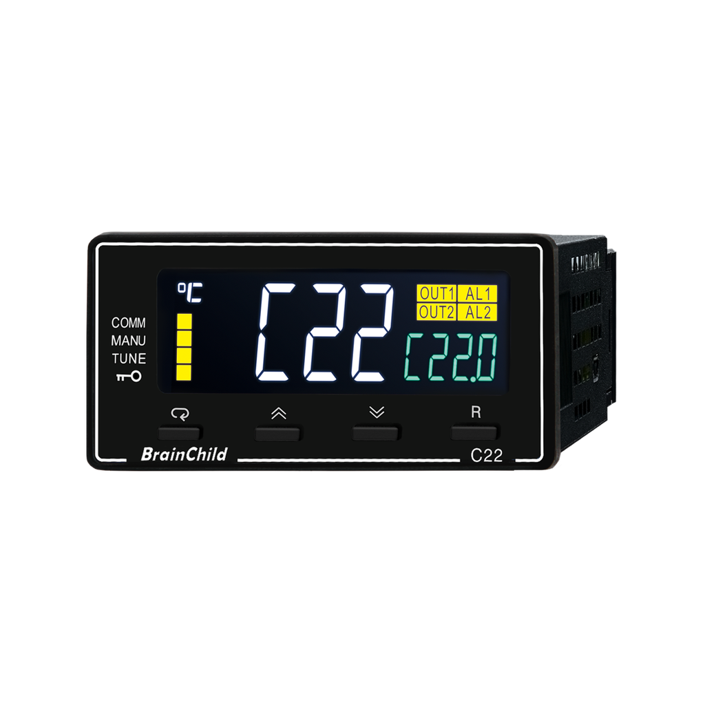 C22 | Core C 系列 PID 溫度控制器｜48×24mm 精巧尺寸、高精度輸入、RS-485 通訊｜偉林電子 BrainChild